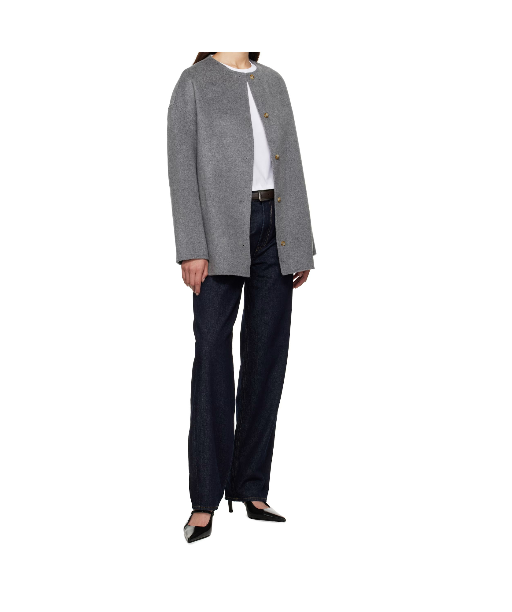 LOULOU DE SAISON LouLou de Saison Single-Breasted Round Collar Coat